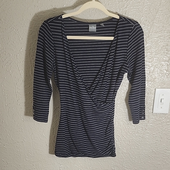 Soho | Tops | Soho Black Striped Womens Top | Poshmark